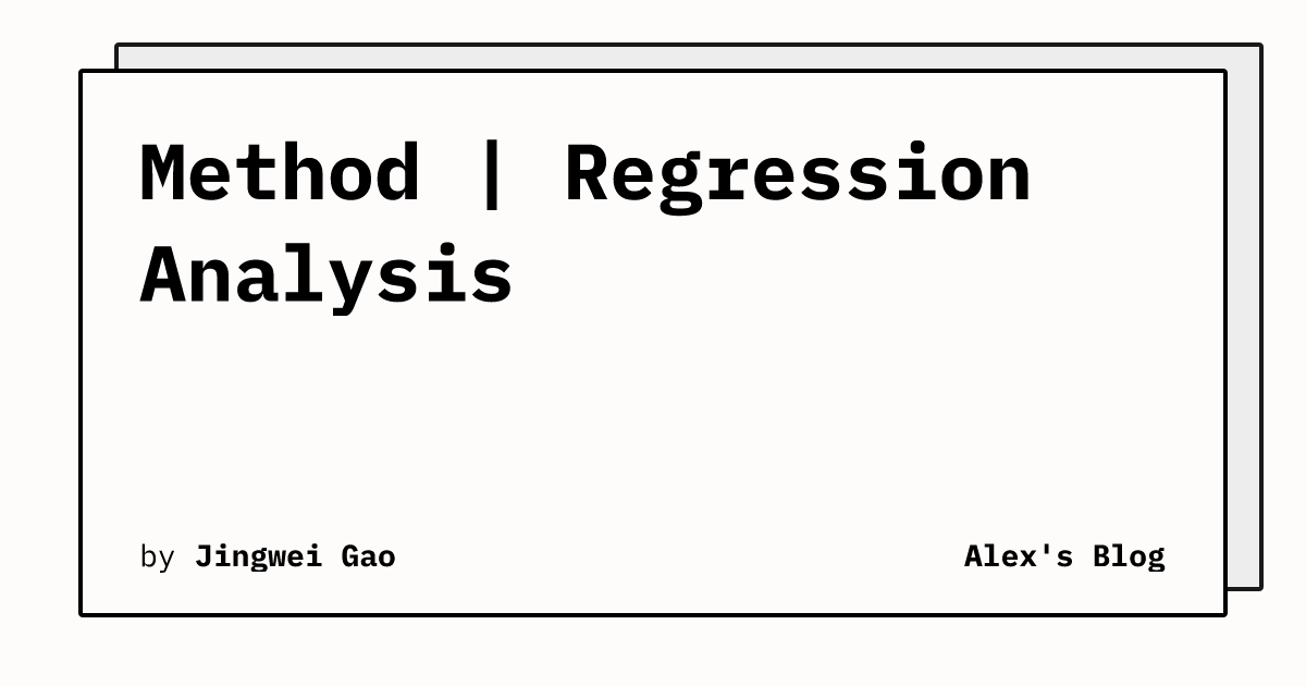Method Regression Analysis Method Regression Analysis